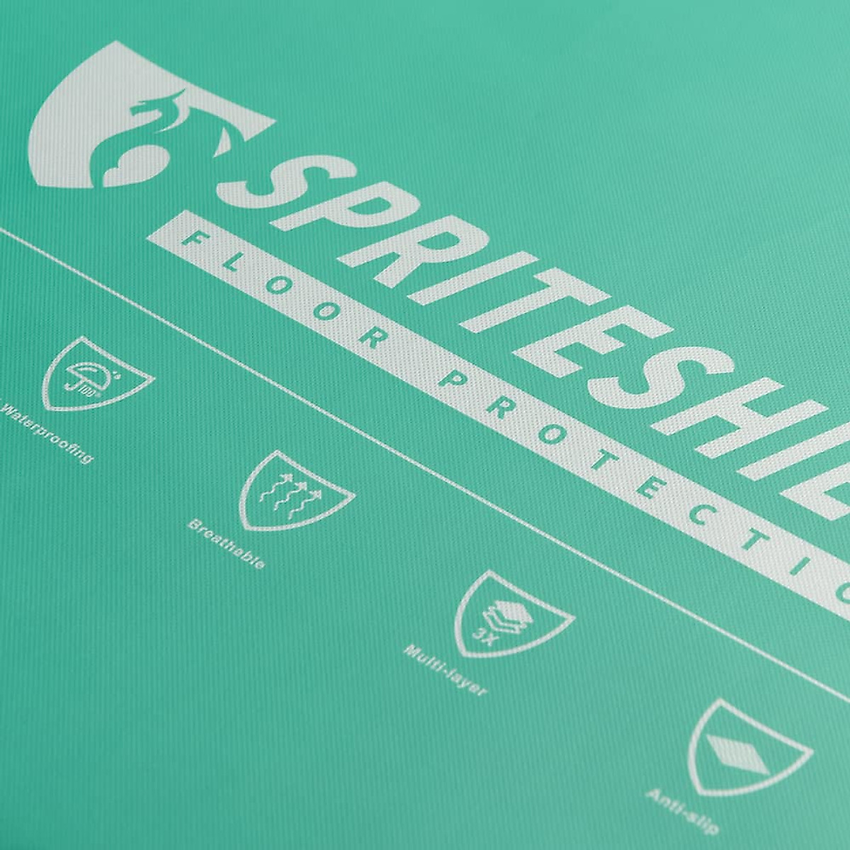 Spriteshield 39" x 100' Heavy-Duty Temporary Floor Protection for Construction & Renovation, Green, Surface Protection Film for Hardwood Floors, Tile&Hard Paint Protection. (S-180G 39" x 100')