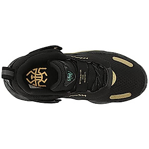 adidas D.O.N. Issue 3 Basketball Shoe, Black/Gold Metallic/Grey, 6 US Unisex Big Kid