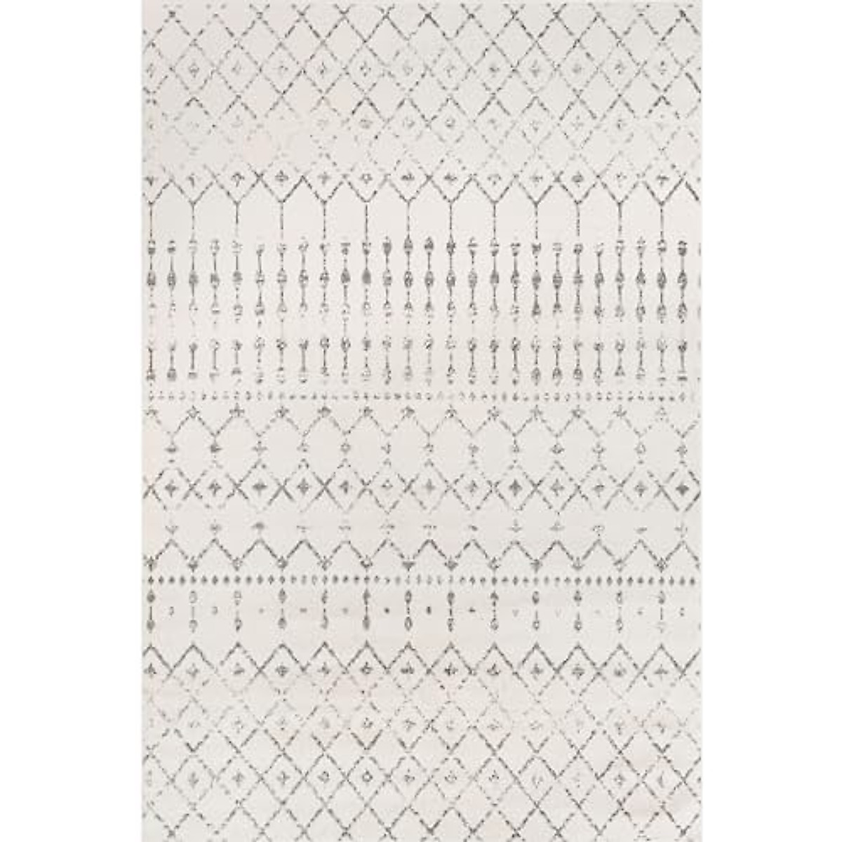 nuLOOM 3x5 Moroccan Blythe Area Rug, Grey, Faded Bohemian Design, Stain Resistant, For Bedroom, Dining Room, Living Room, Hallway, Office, Kitchen, Entryway