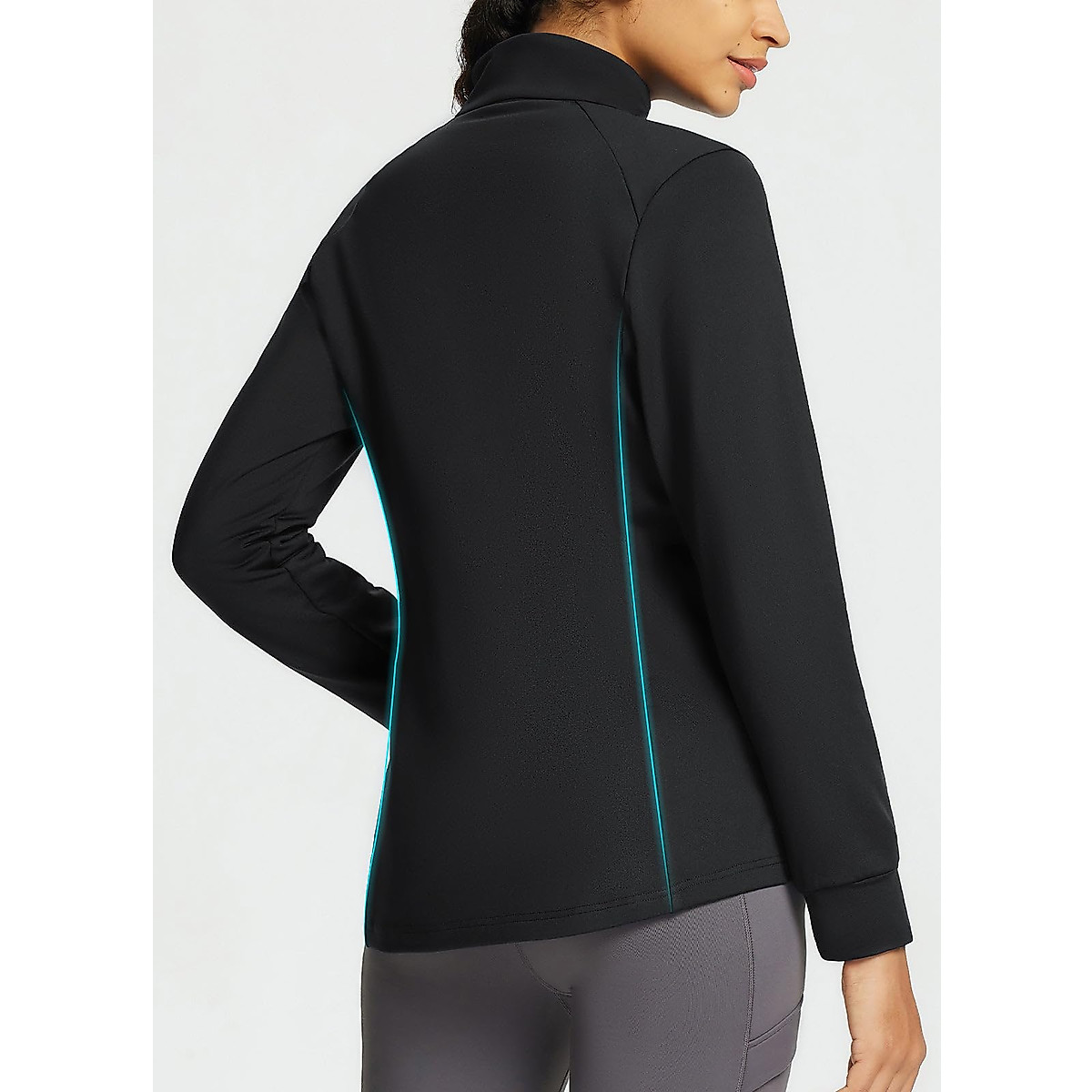 BALEAF Women's Running Winter Jacket Water Resistant Windproof Lightweight Puffer Coat Fall Cold Weather Hiking Golf Casual with Zip Pockets Black M