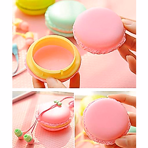 Amberetech Cute 3.5mm in Ear Earphones Earbuds Headset with Macaron Earphone Organizer Box Case for iPhone,for Samsung,for Mp3 iPod Pc Music (Pink)