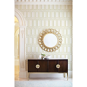 Safiyya Peel and Stick Wallpaper White and Gold Wallpaper Geometric Contact Paper Textured Wallpaper Modern Wallpaper Self Adhesive Removable Wallpaper for Bedroom Vinyl Roll 118"x17.3"