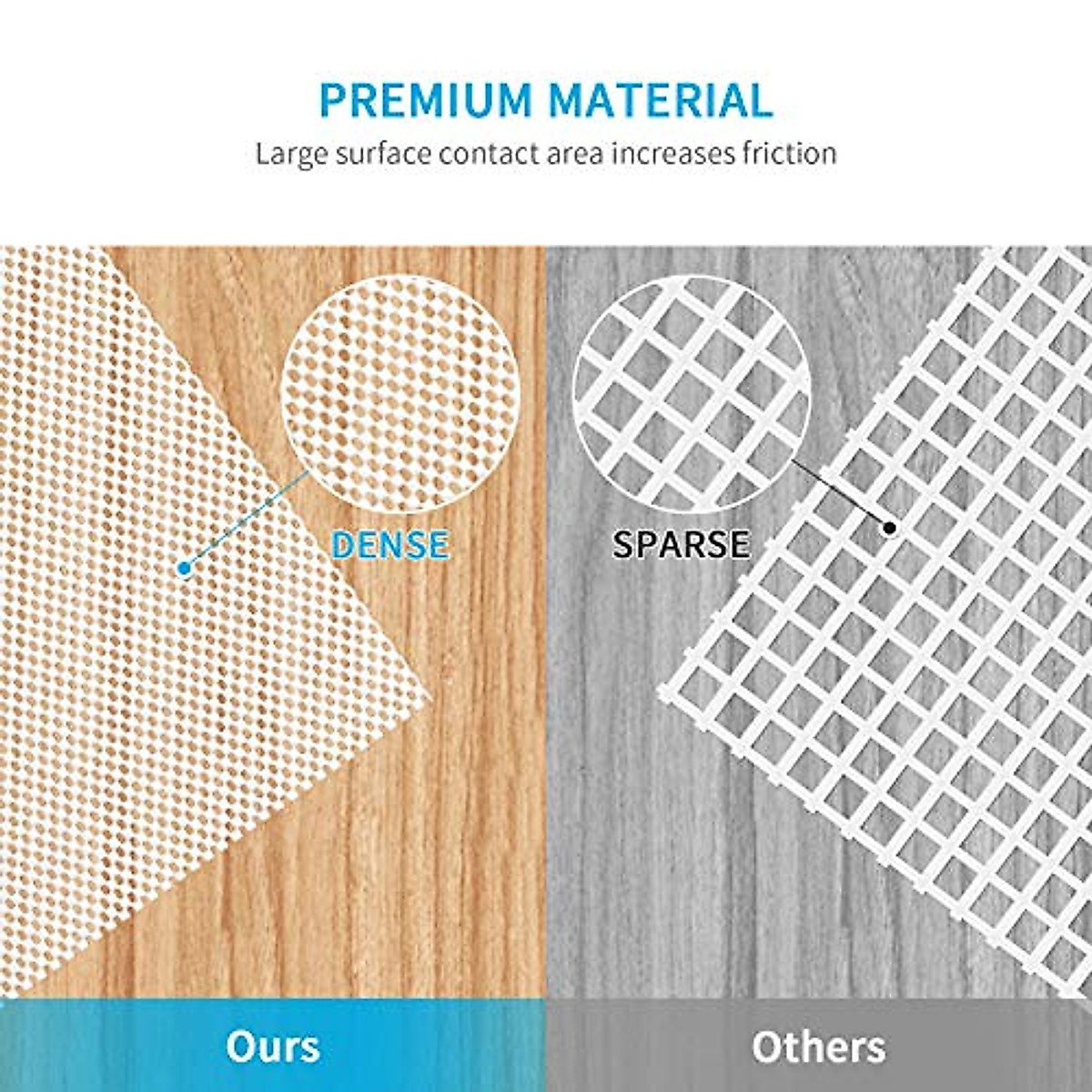 ZAKRA Non Slip Rug Pads,Anti Skid Carpet Mat,Provides Protection and Cushion for Area Rugs, Carpets and Floors,Extra Strong Grip and Thick Padding for Safe.(2x6 Ft)