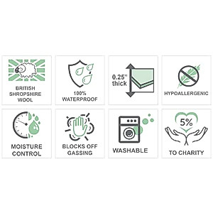 Sleep & Beyond myProtector Wool Filled Mattress Protector, King