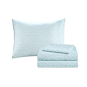 Intelligent Design Complete Bed In A Bag Casual Boho Comforter with Sheet Set Decorative Pillow, All Season Bedding Set, Twin, Loretta Navy 7 Piece