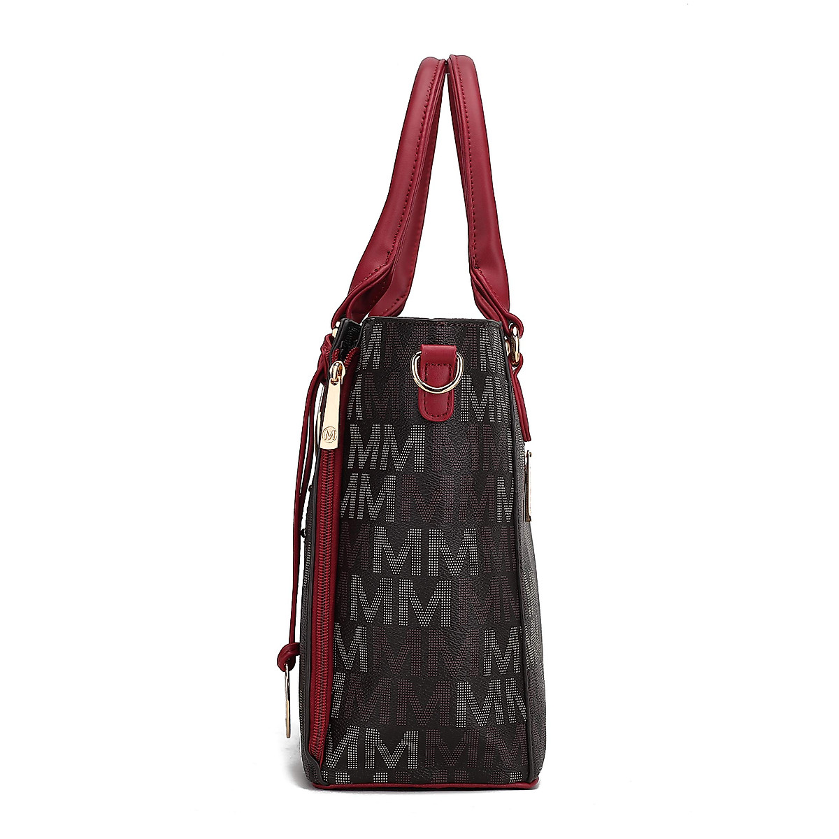 MKF Crossbody Shoulder Bag for Women – PU Leather Top Handle Pocketbook – Roomy Tote Satchel Handbag Purse M Charm Brown