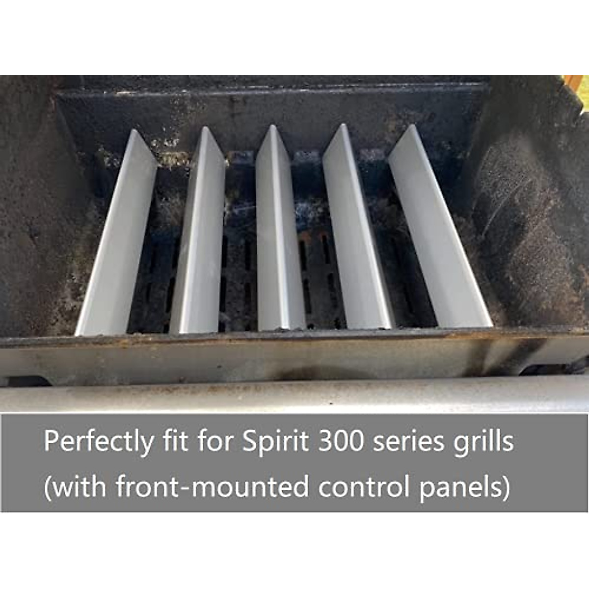 GasSaf L15.3 Flavorizer Bar Replacement for Weber 7636, Spirit 300 310 320 E310 E320 Series,Weber 46510001, 47513101 Gas Grill Front Controls (L15.3 x W2.6X T2.5inch)(5-Pcs)