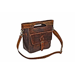 Genuine Leather Shoulder Tote Bag for Women Large Bucket Style Handbag Work Purse Tote Shoulder Bag for Women Satchel Handbag with Top Handles