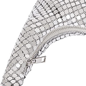 Silver Evening Bag Women Unique Handbags Cool Purses Small Shoulder Purse Silver Metallic Purse Designer Evening Bag(Silver)