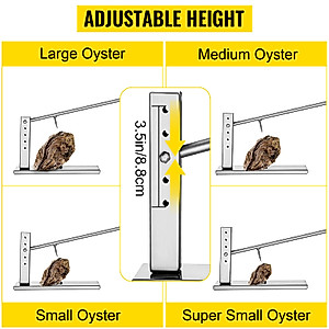VEVOR Stainless Steel Oyster Shucker Tool Set, Clam Opener Machine with G-Clip for Easy Operation, Solid Option for Hotel Buffets or Gift