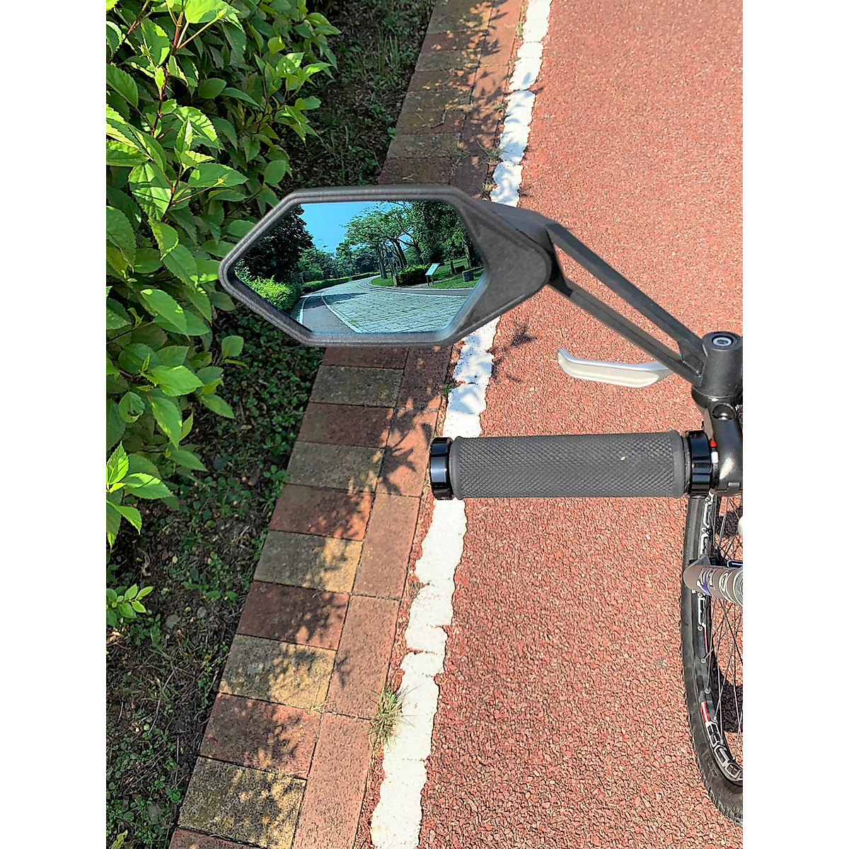 MEACHOW New Scratch Resistant Glass Lens,Handlebar Bike Mirror, Adjustable Safe Rearview Mirror, Bicycle Mirror (Blue Left Side) ME-005LB