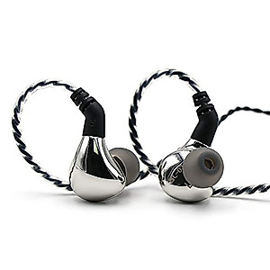 Linsoul BLON BL03 HiFi 10mm Carbon Diaphragm Dynamic Driver in-Ear Earphone IEM with 0.78mm 2pin Detachable Cable (with mic, Silver)