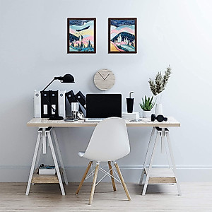 Golden State Art, 11x14 Picture Frame with Mat for 8x10 - High Definition Glass Wall Mounting Horizontal Vertical Display (Brown, 2 Pack)