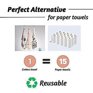 Folkulture Kitchen Towels with Hanging Loop, Set of 3-100% Cotton Kitchen Towels and Dishcloths Sets, Farmhouse Dish Towels or Tea Towels, 20 x 26 inches (Luna Rosa)