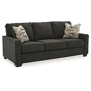 Signature Design by Ashley Lucina Casual Upholstered Sleeper Sofa with Accent Pillows, Queen, Gray