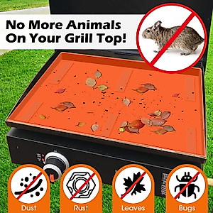 22" Griddle Mat Silicone for Blackstone, Magnetic Protective Cover Mats Blackstone Griddle Top Covers for Blackstone Protector Outdoor-Orange