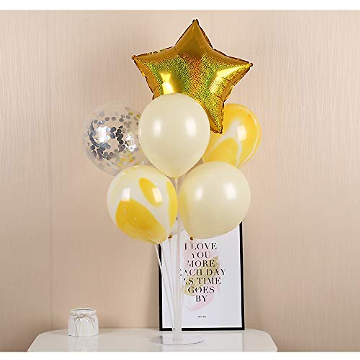 LANGXUN 4 Set 28" Height Table Balloon Stand Kit for Birthday Party Decorations and Wedding Decorations, Happy Birthday Balloons Decorations for Party and Christmas Balloon Decorations (4 Pack)