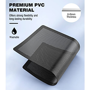 MoKo 140 x 280mm PC Case Magnetic Dust Mesh Filter, 0.5mm PVC Mesh Hole Computer Cooler Fan Dust Filter, Magnetic Frame Dustproof Mesh Filter Cover Fan Filter Grills for Computer PC Case - 4PCS