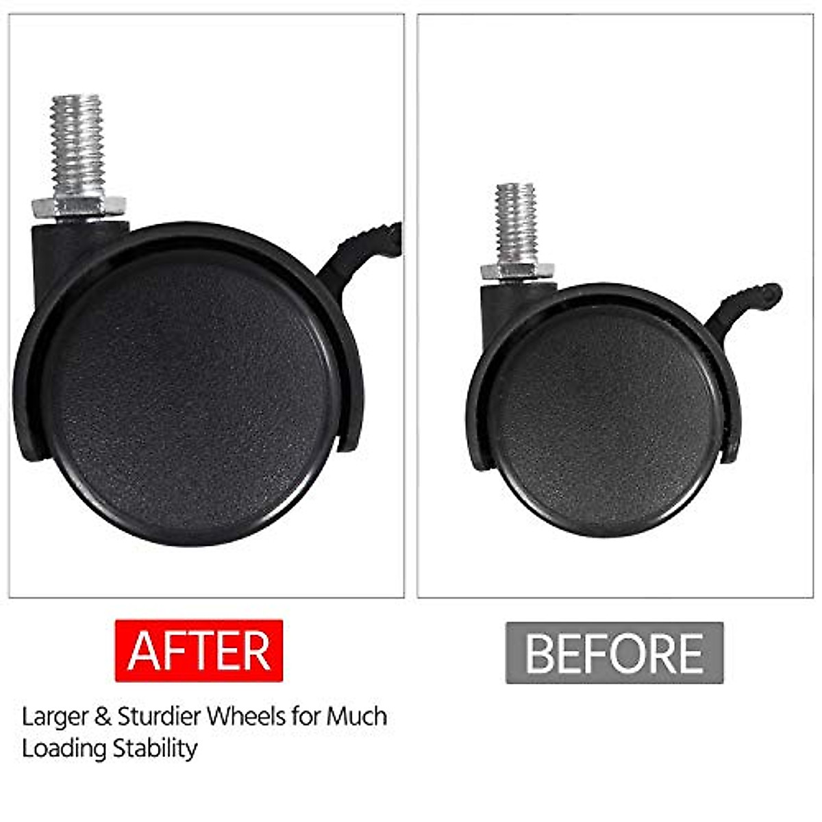 Topeakmart Mobile Computer Desk Office Desk Laptop Computer Table Study Writing Desk with Drawers and Printer Shelf on Wheels for Home Office