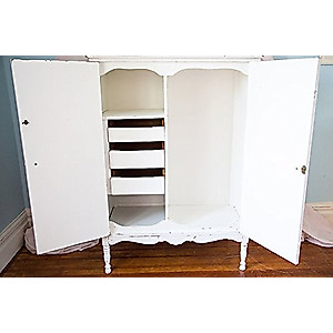 Custom Order Antique Armoire Shabby Chic White Distressed Cottage Prairie Vintage Dresser Closet