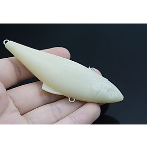 10pcs Unpainted VIB Bait lipless Blanks Fishing 85mm 12.37g Crankbait Simulation Blank Body Clear Hard Plastic Trout Salmon Swimming Sea Bait Topwater Freshwater Plastic Minnow Lure 142 Free Eye