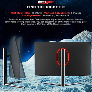 Deco Gear 27-Inch 2560x1440 HDR 400 Color Accurate Curved Gaming Monitor, VA Panel, 16:9 Aspect Ratio, 3000:1 Contrast Ratio, 99% sRGB, 85% NTSC, 90% DCI-P3, 83% Adobe RGB, 144Hz Refresh Rate