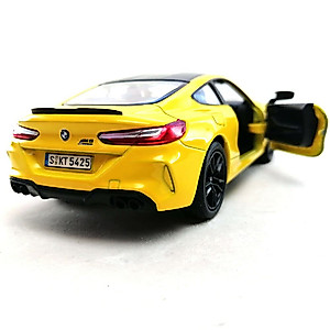 KiNSMART BMW M8 Competition Coupe Yellow 5" 1:36 Scale Die Cast Metal Model Toy Car w/Pullback Action