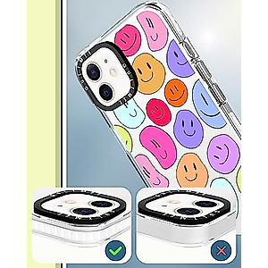 GULTMEE for iPhone 12 case & iPhone 12 Pro Case 6.1inch with 1 Screen Protector,Cute Rainbow Face Print Slim Design with Shockproof PC Bumper Protective Cover Clear Case for Women Girls Man