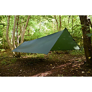 DD Hammocks - DD SuperLight Tarp XL Olive Green (15ft x 10ft) - 100% Waterproof - Ripstop Nylon Ultralight & Multifunctional Rainfly Tarp Tent Shelter for Camping Bikepacking & Hiking Adventure