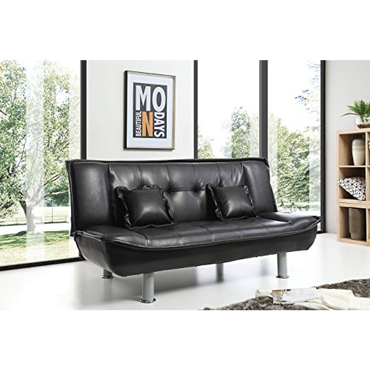 Glory Furniture Futon Sofa Bed, Black