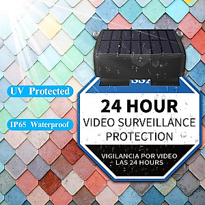 OOSSXX Solar Power Deck LED Light Clip-On Yard Security Sign Spotlight (Large Capacity Battery, Max14 Hours Working)