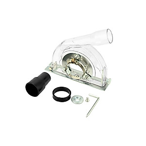 QWORK Cutting Dust Shroud for Angle Grinder 4-1/2" to 5", Transparent Cutting Dust Shroud Grinding Cover, Angle Grinder Dust Collection Attachment