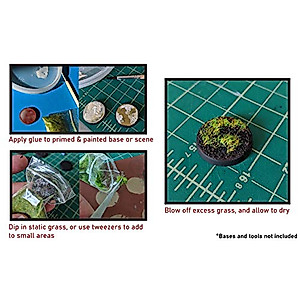 Stonehaven Miniatures Static Grass, Medium Green - 2mm Fibers - Master Quality Base & Scenery Flock - Realistic Texture & Detail - for 28mm Scale Table Top War Game Miniatures - Made in USA
