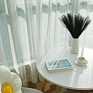 Mandy's 20pcs Black Silk Pampas Grass Artificial Flowers 18" for Home Kitchen Wedding Decorations Wedding Floral Arrangement