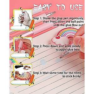 Oythiem Ball Point Glue Pen - Applying Glue Like Writing, Kids-Friendly Precise Apply and Easy Control, Quick Dry Glue Pen for Crafting, Scrapbooking, Card Making, Kids School Craft Supplies (6-Pack)