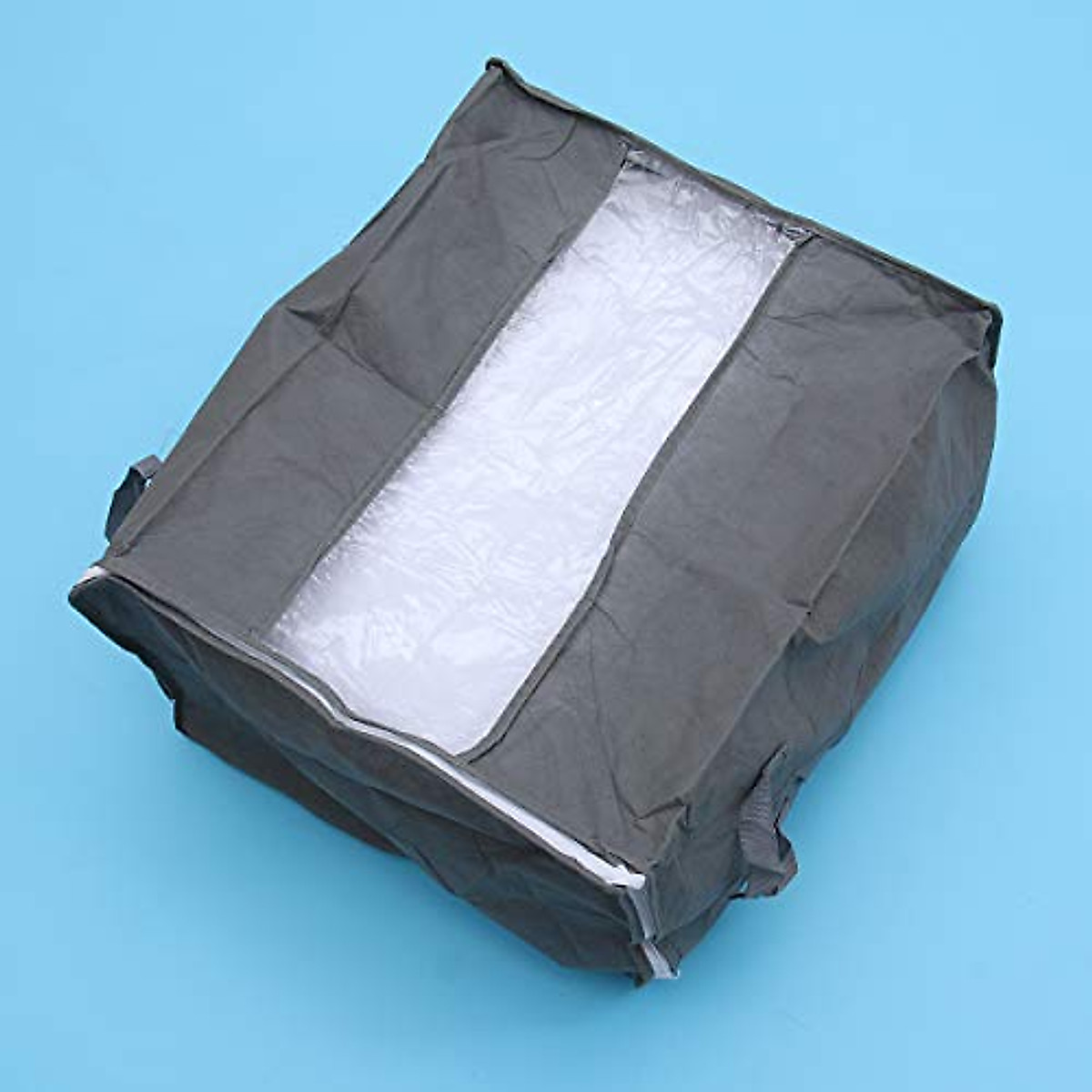 BESTOMZ Blanket Bag with Zipper and Handles Large Storage Bag for Comforters Clothes Grey 44x30x48cm (Zipper Color Random)