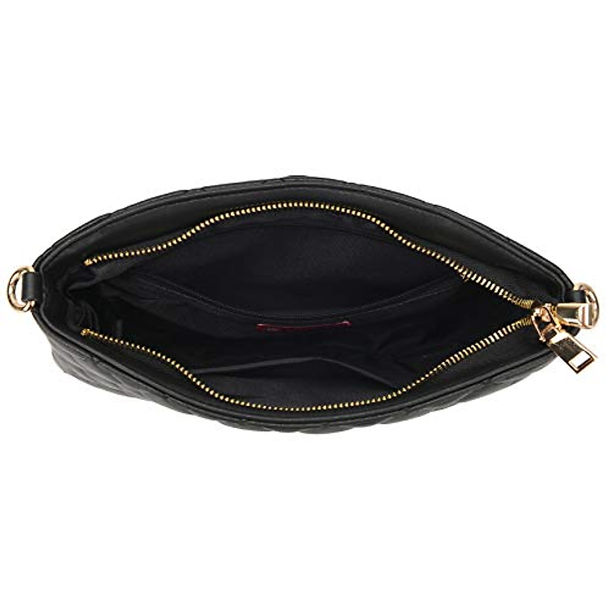 lola mae Simple Quilted Crossbody Bag, Lightweight Wristlet Shoulder Purse (Black)