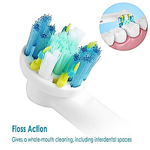 Replacement Brush Heads Compatible with Oral-B-Braun– Floss Action - Pack of 4 Generic Electric Toothbrush Replacement Heads