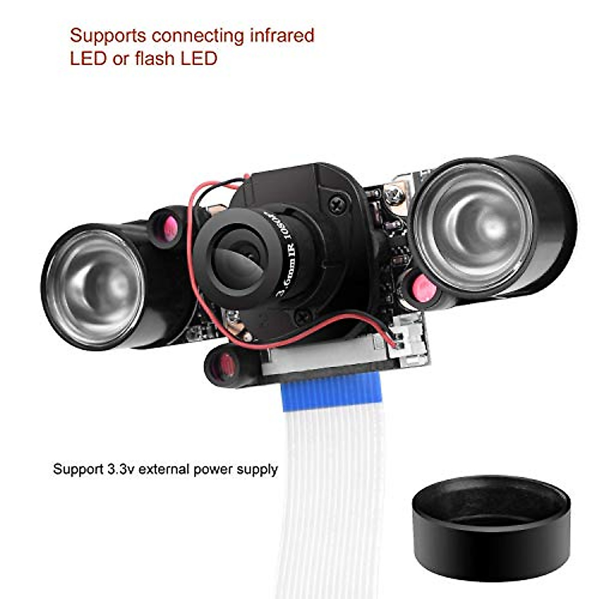 for Raspberry pi Camera Day & Night Vision, IR-Cut Video Camera 1080p HD Webcam 5MP OV5647 Sensor for Raspberry Pi RPi 4 3 B B+ 2B 3A+ 2 1 Zero W by Longruner