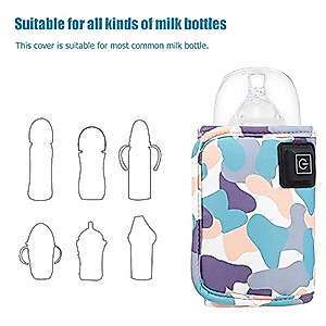 Toyvian 1Pcs USB Baby Bottle Warmer 3 Gears Temperature Adjustable Bottle Warmer, Insulated Milk Bottle Bag Portable Breastmilk Warmer Bag