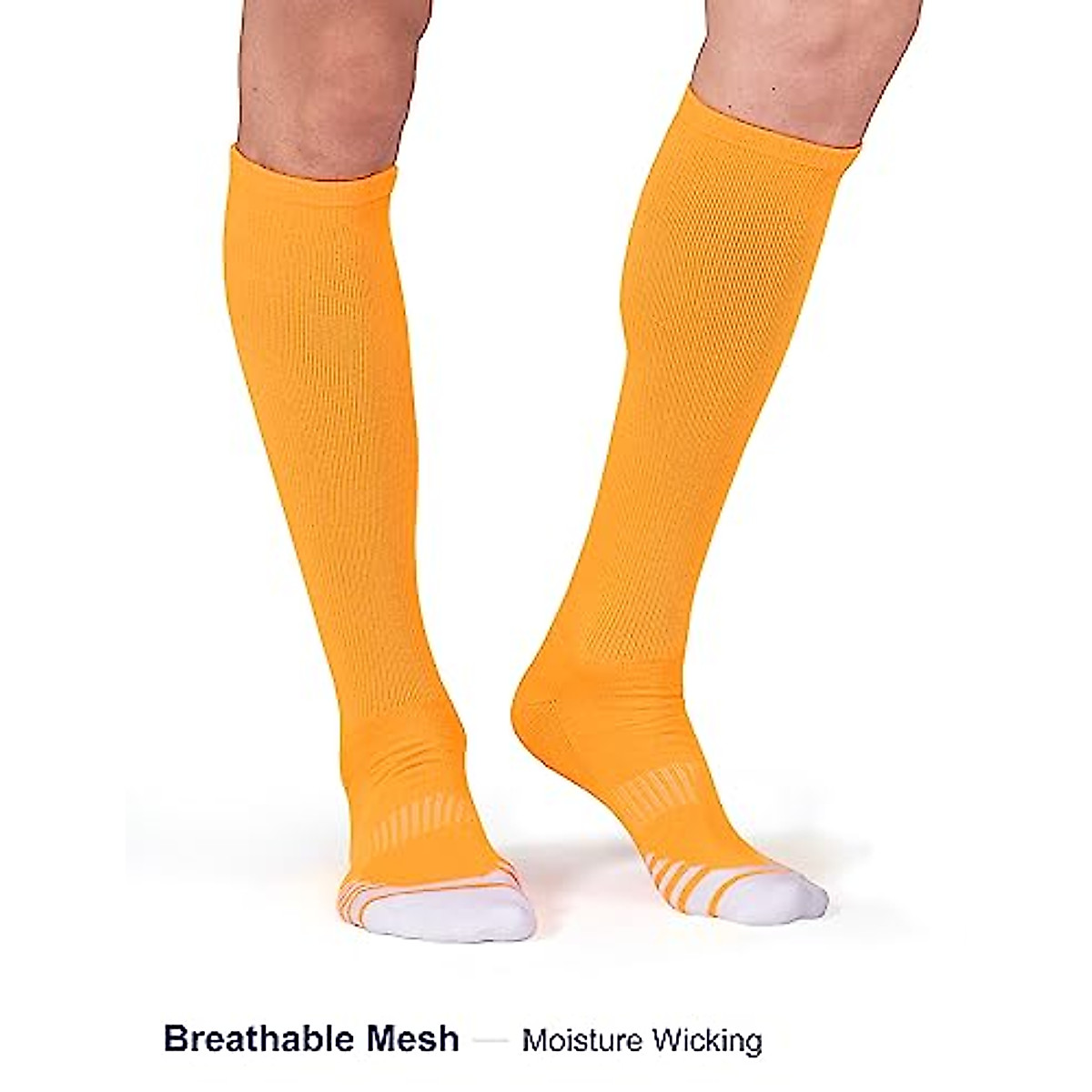 FITRELL 2 Pack Baseball Soccer Softball Socks for Kids Youth Men & Women Over-the-Calf Knee High Socks, nfl, Gold/Yellow, Medium