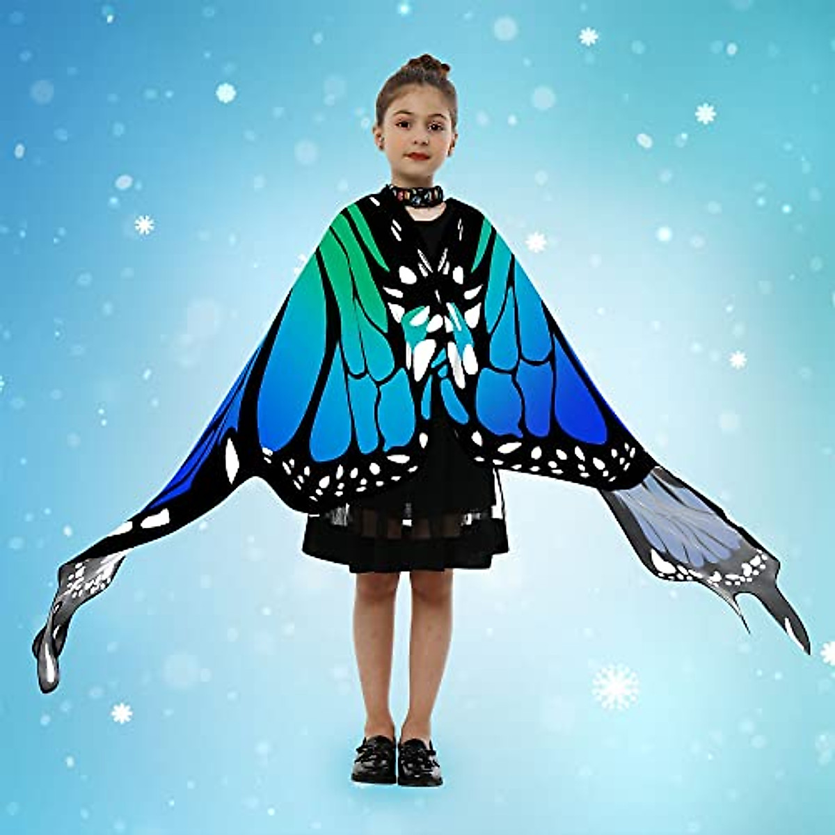 Tibeha Halloween Butterfly Wings for Women - Girls Kid Adult Costume Cape, Mask, Antenna Headband