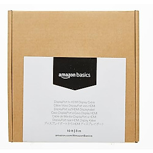 Amazon Basics DisplayPort to HDMI Display Cable, Uni-Directional, 4k@30Hz, 1920x1200, 1080p, Gold-Plated Plugs, 10 Foot, Black