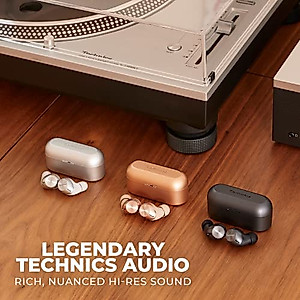 Technics True Wireless Multipoint Bluetooth Earbuds with Microphone, HiFi, Clear Calls, Long Battery Life, Lightweight Comfort Fit, Alexa Built in, EAH-AZ40-N (Rose Gold)