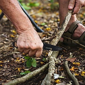 My Personal Memories Engraved Personalized Wood Handle Rescue Pocket Knife - Father's Day Groomsmen Gifts - All Black Knife
