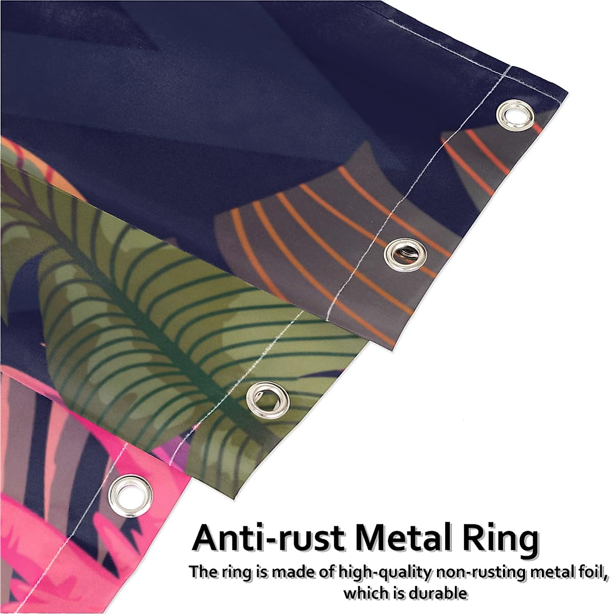 Aglebo Shower Curtain Abstract Flamingos Fabric Shower Curtain Set with 12 Hooks Water-Proof 72 * 72 Inches for Bathroom Beach Caravan Hotel