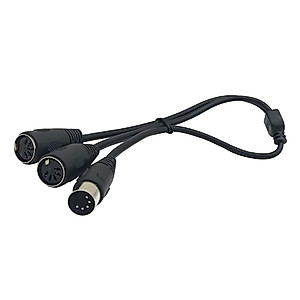 Traovien MIDI Sync Breakout Cable, DIN 5-Pin Plug 1 Male to 2 Dula Female Splitter Y MIDI Cable,5 Pin Jack Adapter Y Lead (50cm/1.6ft)