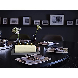 BOLSIUS Ivory Four Wick Pillar Candle Rustic - 2 Pack Big Rectangle 4 Wick Candle Set - 10 x 3.5 x 3.5 Inches - Premium European Quality - 50 Hours Burn Time - Unscented Smokeless & Relightable Flame