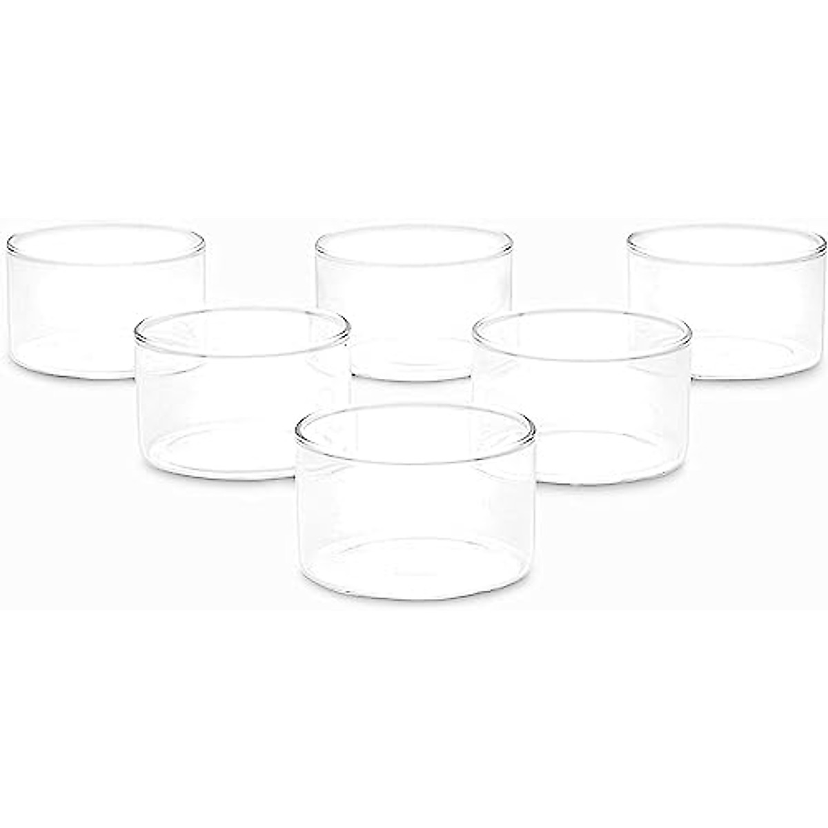 Borosil Small Glass Bowl for Dessert, 3.5 Oz, Set of 6, Mini Ramekins for Baking, Lightweight Borosilicate Glass, Clear Glass Bowls for Serving Dips & Sauce - Oven Safe, Microwave & Dishwasher Safe