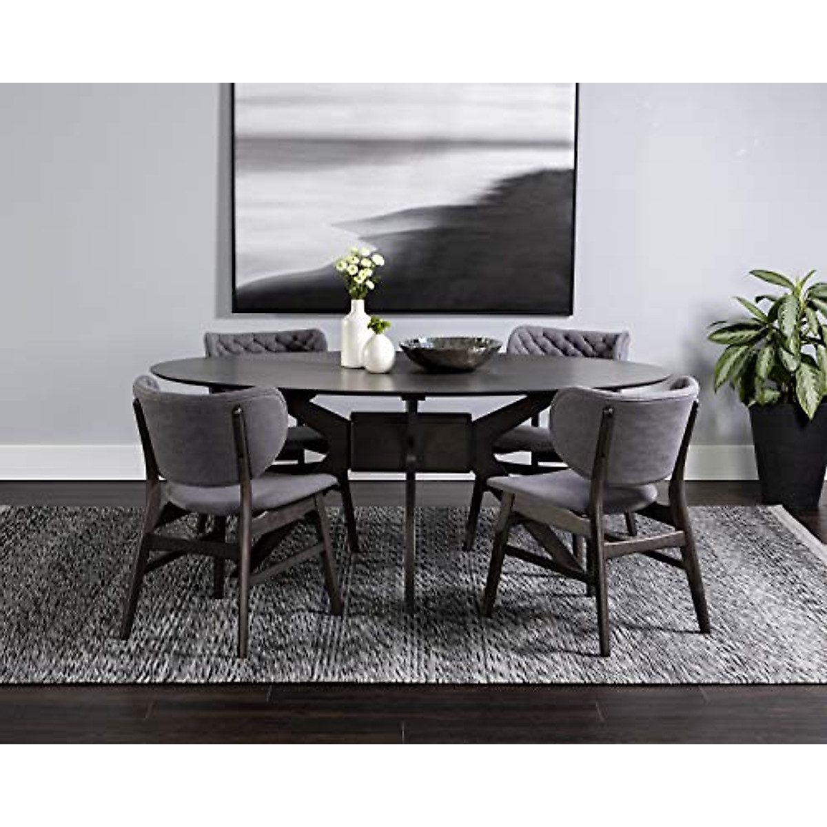 Sunpan Modern Dining Chair, Dark Grey